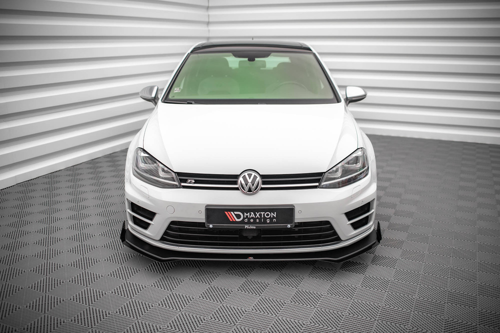 Street Pro Front Splitter V.1 + Flaps Volkswagen Golf R Mk7 Black ...