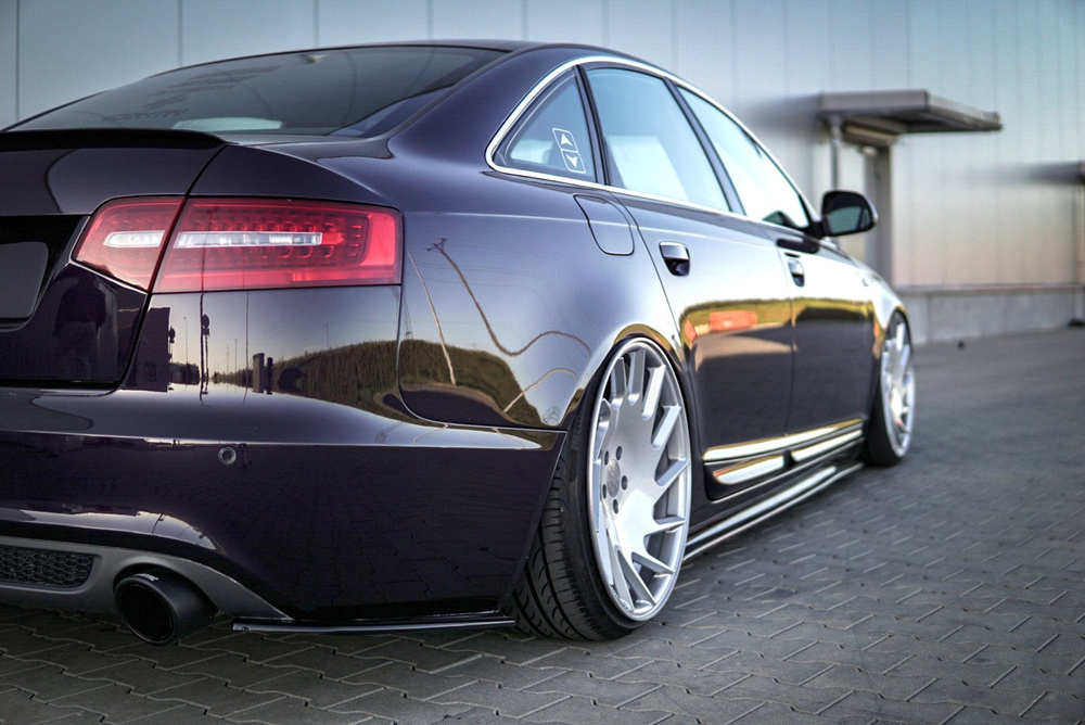 Rear Side Splitters Audi A6 S-Line C6 / C6 FL Sedan / Avant Gloss Black ...
