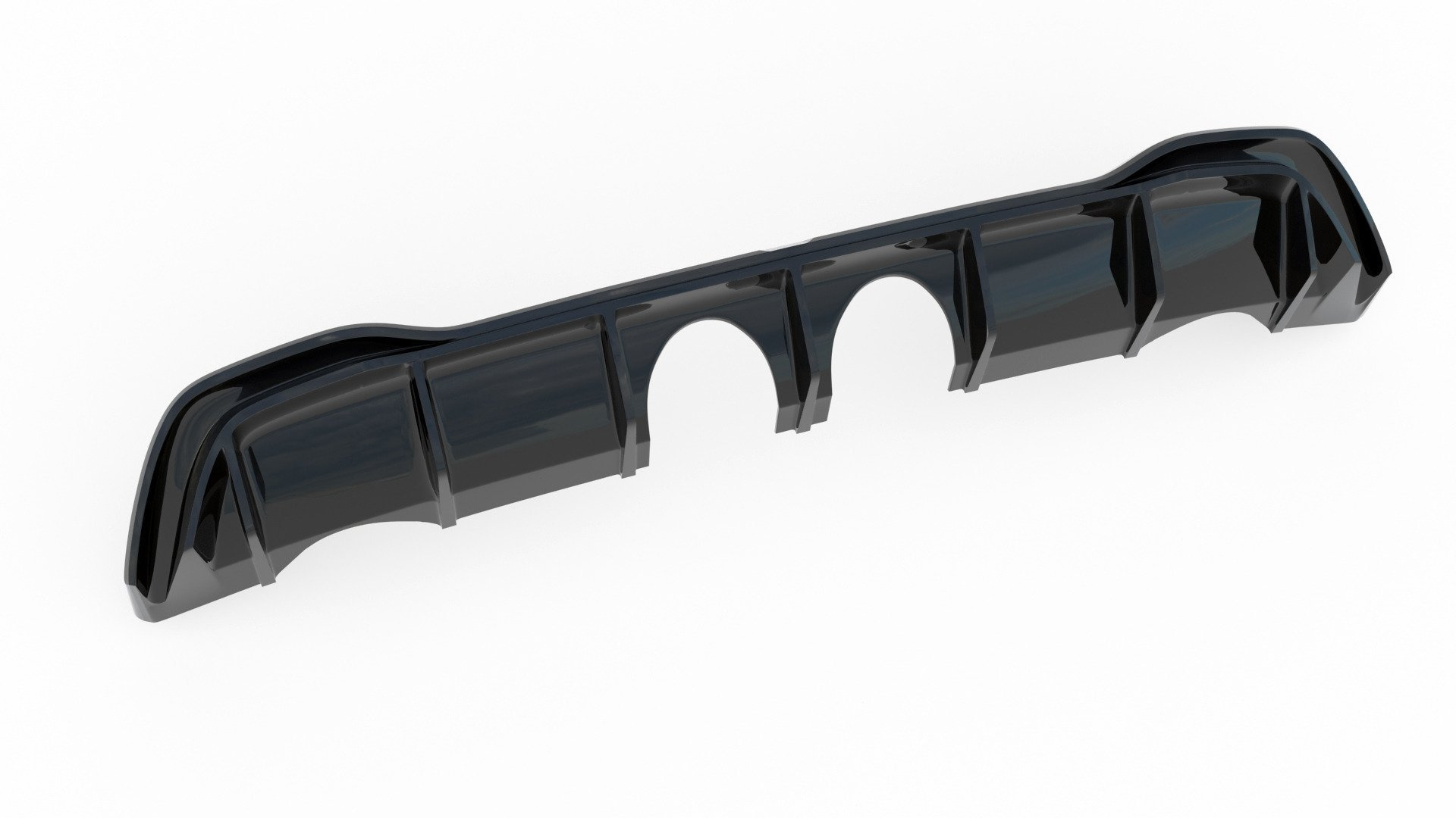 Rear Valance (R32 LOOK) with Exhaust Volkswagen Golf Mk8 Gloss Black ...